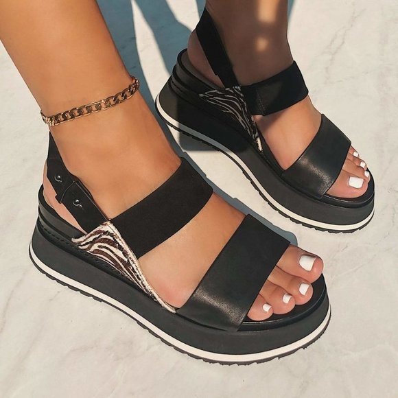 Naked Feet | Shoes | New Leather Naked Feet Wedge Sandals Dimension In ...